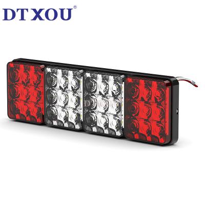China Upgraded Waterproof 12v 24v Led Trailer Lights Amber Red White Color Three Lens Combination Tail Light for sale