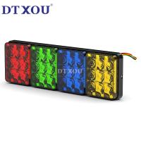 China Upgraded Waterproof 12v 24v Led Trailer Lights Amber Red White Color Three Lens Combination Tail Light for sale
