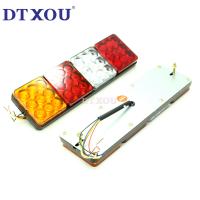 China Upgraded Waterproof 12v 24v Led Trailer Lights Amber Red White Color Three Lens Combination Tail Light for sale