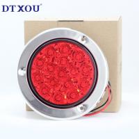 China Trailer Led Tail Light 4 Inch Round Sealed Truck Lamp With Grommet 24 Led Red White Amber 12v Pc Lens Universal 16pcs for sale
