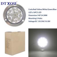 China Trailer Led Tail Light 4 Inch Round Sealed Truck Lamp With Grommet 24 Led Red White Amber 12v Pc Lens Universal 16pcs for sale