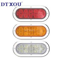 China 16 Leds 6 Inch Oval Clear Red Dot Water Proof Trucks Lights Tail Lamps Led For Truck for sale