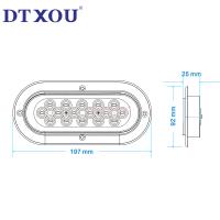 China 16 Leds 6 Inch Oval Clear Red Dot Water Proof Trucks Lights Tail Lamps Led For Truck for sale