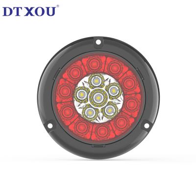 China 4 Inch Round Red/amber 16 Led Car Truck Trailer Brake Stop Lights Turn Signal Lamp Tail Lighting For Van Bus 4x4 Pickup 12v 24v for sale