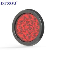 China Truck Trailer parts accessories tail lights red yellow 4 inch 12V 24V Led round stop brake signal para camiones with Plug wires for sale