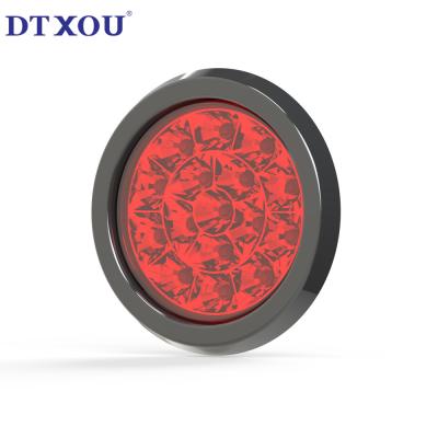 China Truck Trailer parts accessories tail lights red yellow 4 inch 12V 24V Led round stop brake signal para camiones with Plug wires for sale