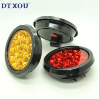 China Truck Trailer parts accessories tail lights red yellow 4 inch 12V 24V Led round stop brake signal para camiones with Plug wires for sale