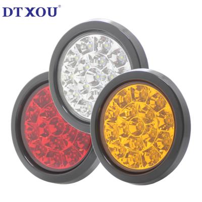 China Truck Turn Signal Stop Light 4 Inch Round LED Rear Light for 12V/24V/10-30V Vehicles for sale