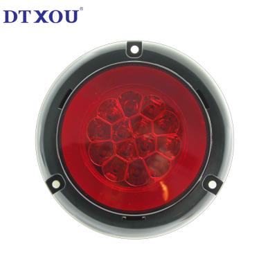 China Universal LED Tail Lights 24V 4 Inch Round Stop Turn Signal Rear Light for Truck Trailer for sale