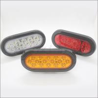 China 12V 24V 6 inch Oval LED Tail Lights for Truck Trailers Strobe Flashing Warning Lights for sale