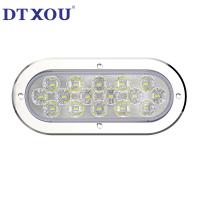 China Replace/Repair Purpose 6 Inch Red Amber White Oval LED Tail Lights for Truck Original Hole Installation for sale