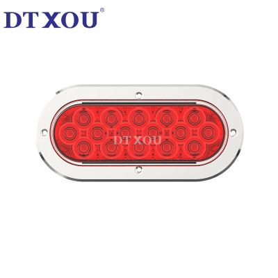 China Wattage 3 w 6 inch 10LED Oval Red Amber Yellow Truck LED Tail Light Trailer Signal Lamp for sale
