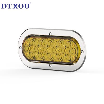 China DC12V 24V Amber Red White 6 Inch Oval LED Rear Light for Truck Lorry Trailer Stop Turn for sale