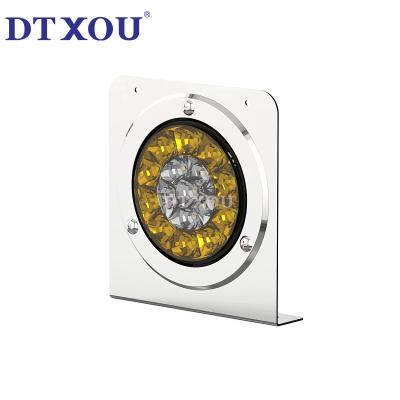 China 3.0 Watts Stainless Steel Square 4-Inch LED Truck Trailer Taillight Assembly 1-Hole Bracket for sale