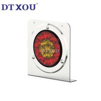 China 3.0 Watts Stainless Steel Square 4-Inch LED Truck Trailer Taillight Assembly 1-Hole Bracket for sale