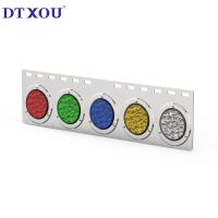 China LED truck light square LED stainless steel 5-hole bracket car light 24v red amber truck trailer brake turn signal light for sale