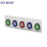 China LED truck light square LED stainless steel 5-hole bracket car light 24v red amber truck trailer brake turn signal light for sale