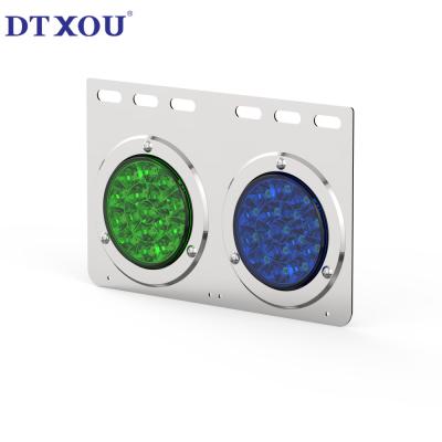 China LED dual color combination stop/tail/indicator light turn signal light universal truck trailer stainless steel 2-hole bracket for sale