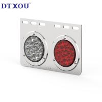 China LED dual color combination stop/tail/indicator light turn signal light universal truck trailer stainless steel 2-hole bracket for sale