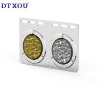 China LED dual color combination stop/tail/indicator light turn signal light universal truck trailer stainless steel 2-hole bracket for sale