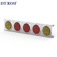 China 4-inch LED Truck Trailer Tail Light Stainless Steel 5-Hole Combination for Big Trucks for sale