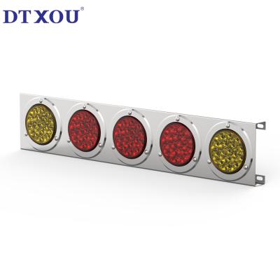 China 4-inch LED Truck Trailer Tail Light Stainless Steel 5-Hole Combination for Big Trucks for sale
