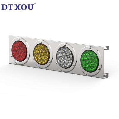 China High quality waterproof 4-hole combination taillight bracket 4-inch round turn signal LED trailer taillight marker light for sale