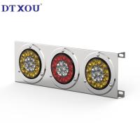 China Semi trailer accessories: Semi trailer 4-inch circular LED rear tail light combination stainless steel marker light for sale