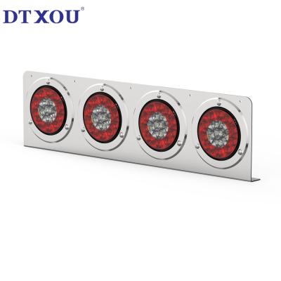 China Iron Material Inch LED 4 Hole Bracket Trailer Tail Light Combination Brake Indicator Light for sale