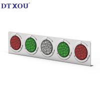 China Stainless steel waterproof LED trailer truck semi trailer brake turn signal light 5-hole tail light combination bracket for sale