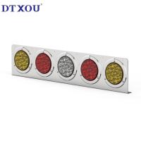 China Stainless steel waterproof LED trailer truck semi trailer brake turn signal light 5-hole tail light combination bracket for sale
