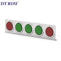 China 4-inch circular LED trailer truck semi trailer brake turn signal light 5-hole stainless steel combination tail light bracket for sale