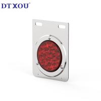 China Stainless steel waterproof 4-inch circular LED bracket, semi trailer truck tail light, turn brake light for sale
