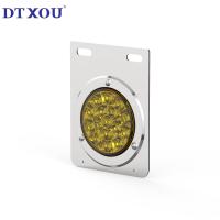 China Stainless steel waterproof 4-inch circular LED bracket, semi trailer truck tail light, turn brake light for sale