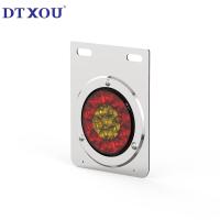 China Stainless steel waterproof 4-inch circular LED bracket, semi trailer truck tail light, turn brake light for sale
