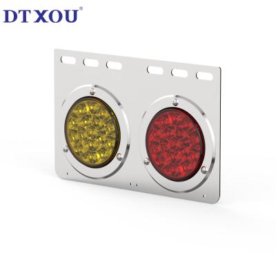 China High quality waterproof and cold resistant 4-inch 2-hole LED square combination trailer tail light stainless steel bracket for sale
