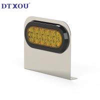 China 16 LED Red Oval Led Stop Turn Signal Tail Park Lights For Trailer Truck Waterproof 12v W/ Chrome for sale