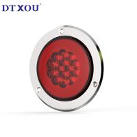 China 4inch 16LEDs 24V Round LED Tail Lights Universal Amber Red White Truck Trailer Lights for sale