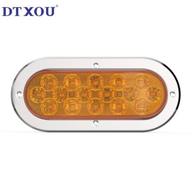China Universal 12/24v 6 Inch 22 Led Oval Tail Lights Stop Brake Led Taillights for sale