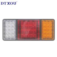 China Universal 12v 24v Three Lens Combination Led Tail Light With Plastic Plate Stop Turn Signal Back Reversing Rear Lamp for sale