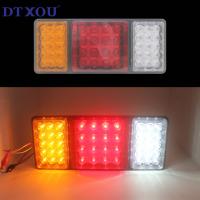 China Universal 12v 24v Three Lens Combination Led Tail Light With Plastic Plate Stop Turn Signal Back Reversing Rear Lamp for sale
