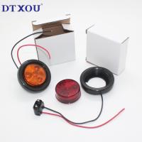China Warranty 12v 24v 4 Diodes 2 Inch Round Amber Red Led Side Marker Lights For Trucks Trailers With 2 Prong Plug for sale