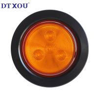 China 2.5 Inch Round 12v 24v Leds Red White Color Led Outline Lamp For Trucks Trailers Lorries Led Clearance Light for sale