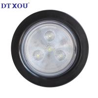 China 2.5 Inch Round 12v 24v Leds Red White Color Led Outline Lamp For Trucks Trailers Lorries Led Clearance Light for sale