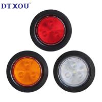 China 2.5 Inch Round 12v 24v Leds Red White Color Led Outline Lamp For Trucks Trailers Lorries Led Clearance Light for sale