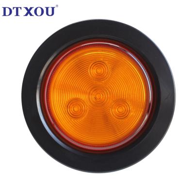 China Factory Direct Supply 2.5 Inch Round Led Outline Clearance Lamp With Retro Reflector For Trucks Trailers for sale