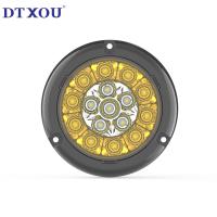 China Fast Delivery 4 Inch Round 12v 24v 18pcs Leds Amber Color Led Tail Light For Trucks Trailers Lorries for sale
