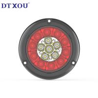 China Fast Delivery 4 Inch Round 12v 24v 18pcs Leds Amber Color Led Tail Light For Trucks Trailers Lorries for sale