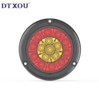 China Fast Delivery 4 Inch Round 12v 24v 18pcs Leds Amber Color Led Tail Light For Trucks Trailers Lorries for sale