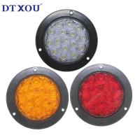 China Fast Delivery 4 Inch Round 12v 24v 16 pcs Leds White Color Led Tail Light For Trucks Trailers Lorries for sale